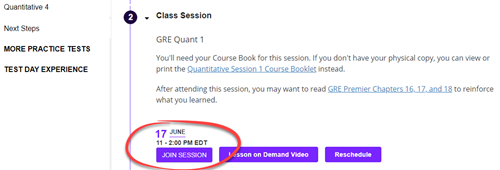 How do I log into a Live Online class or event?