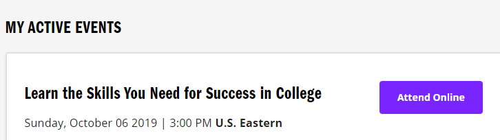 How do I log into a Live Online class or event?